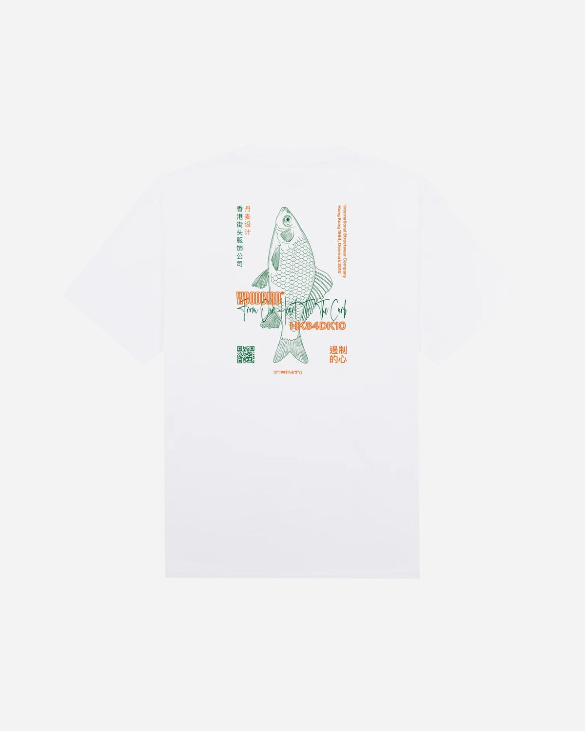 Balo Fish Tee - White-Green fra Woodbird | Munk Store