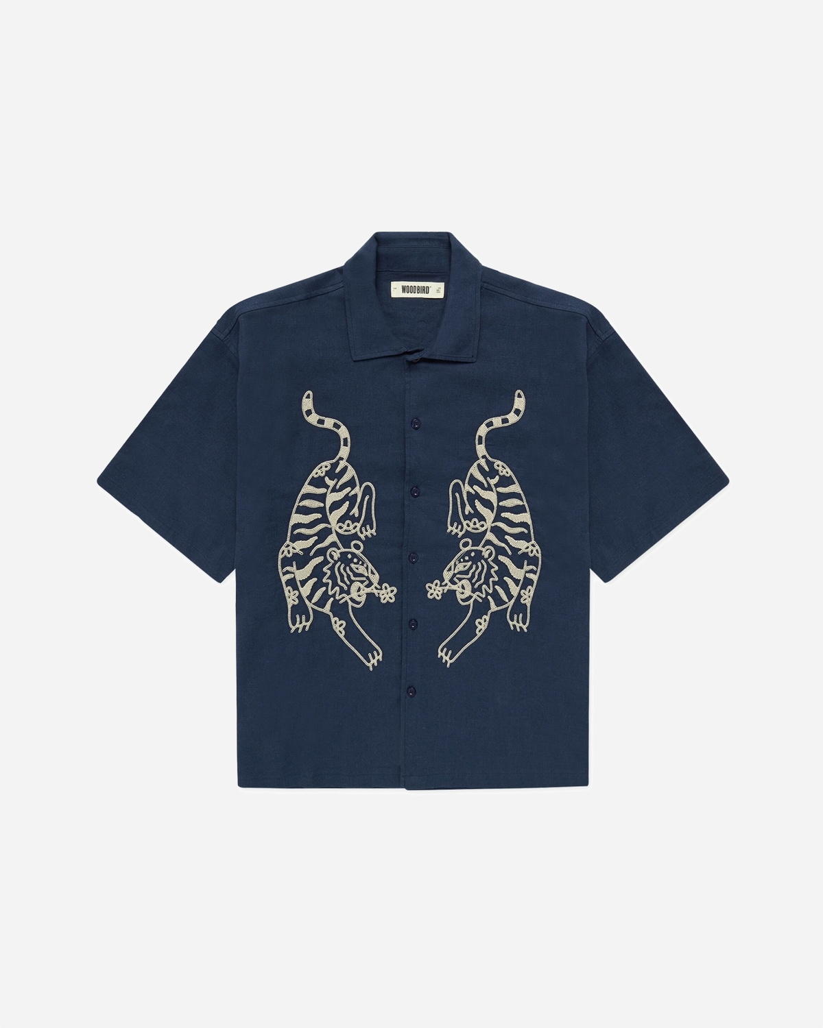 Wang Tiger Shirt - Navy fra Woodbird | Munk Store
