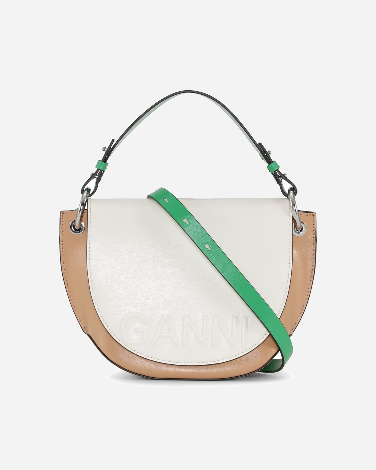 Banner Saddle Colorblock - Egret fra Ganni | Munk Store